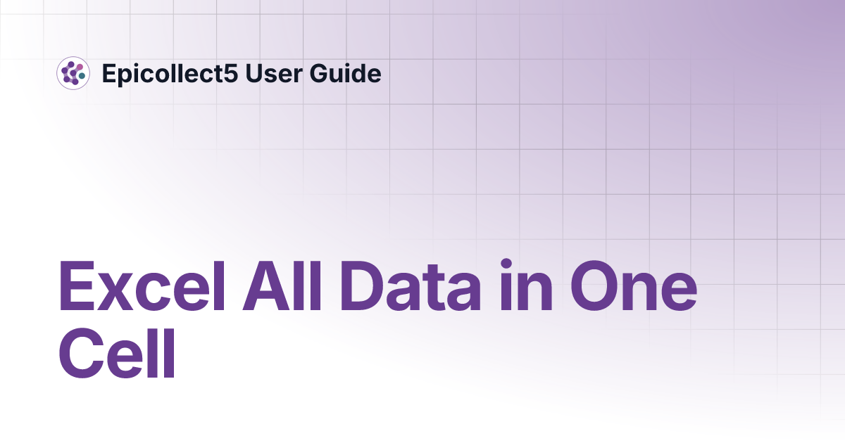 Excel All Data in One Cell | Epicollect5 User Guide