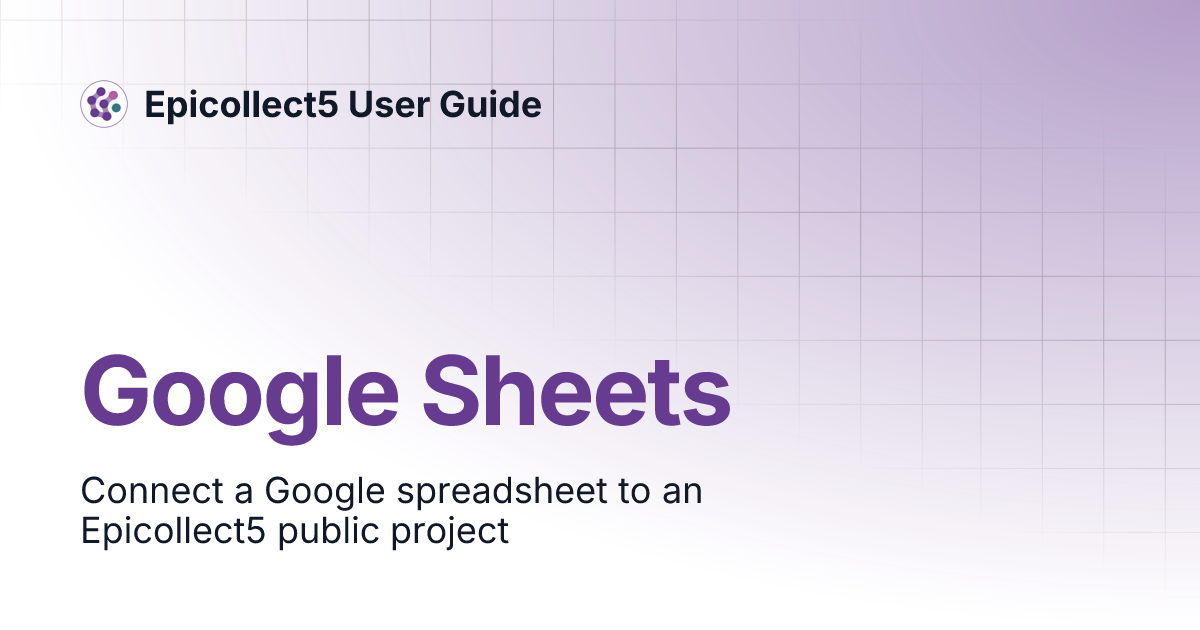 Google Sheets | Epicollect5 User Guide